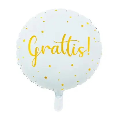 Ballong Rund Grattis 46cm