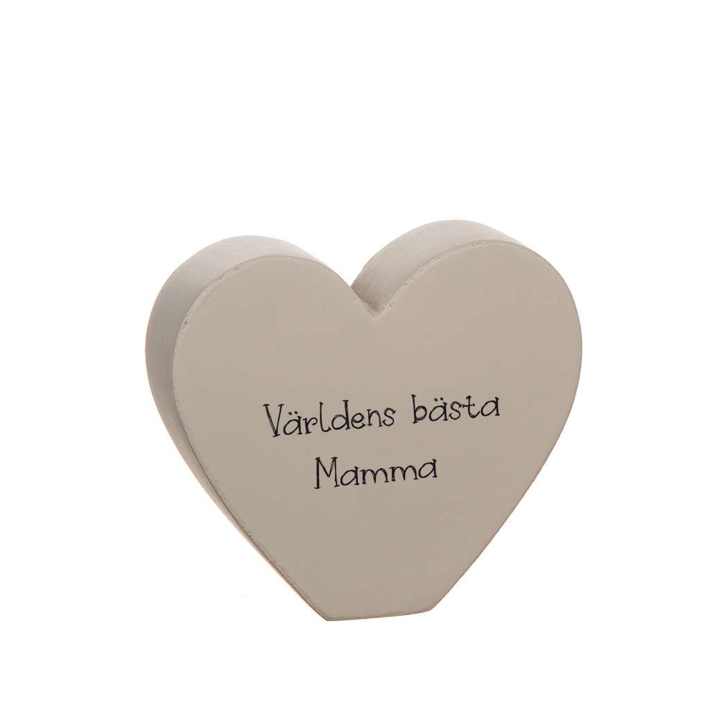 Stående Hjärta Bästa Mamma Sand 8cm