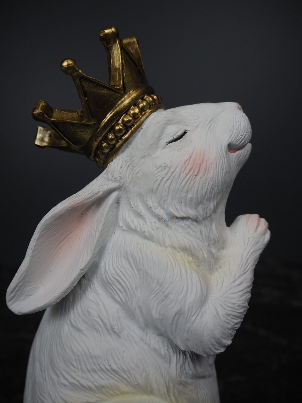 Kanin Med Krona Vit 11×9×19cm